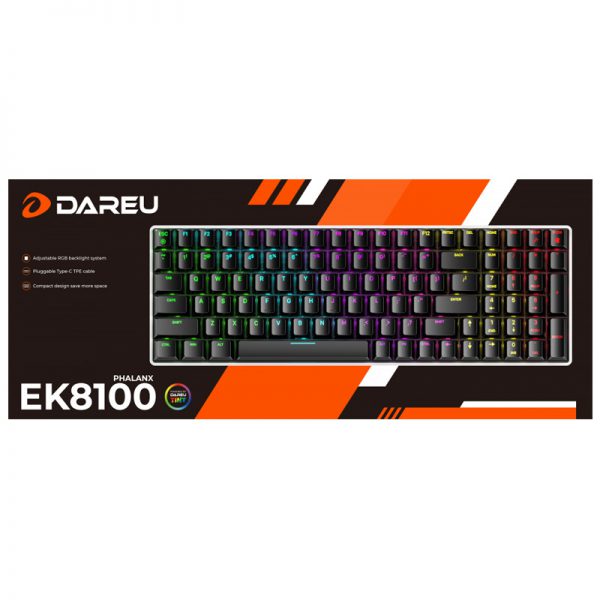 Bàn phím cơ không dây DAREU EK810G BLACK 104-KEYS (Blue/ Brown/ Red D ...