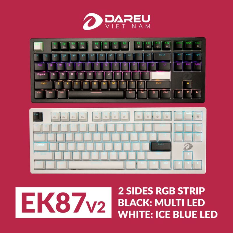 Bàn phím cơ Gaming DAREU EK87 v2 (2 sides RGB strip, Blue/ Brown/ Red D switch) - Dareu Official ...