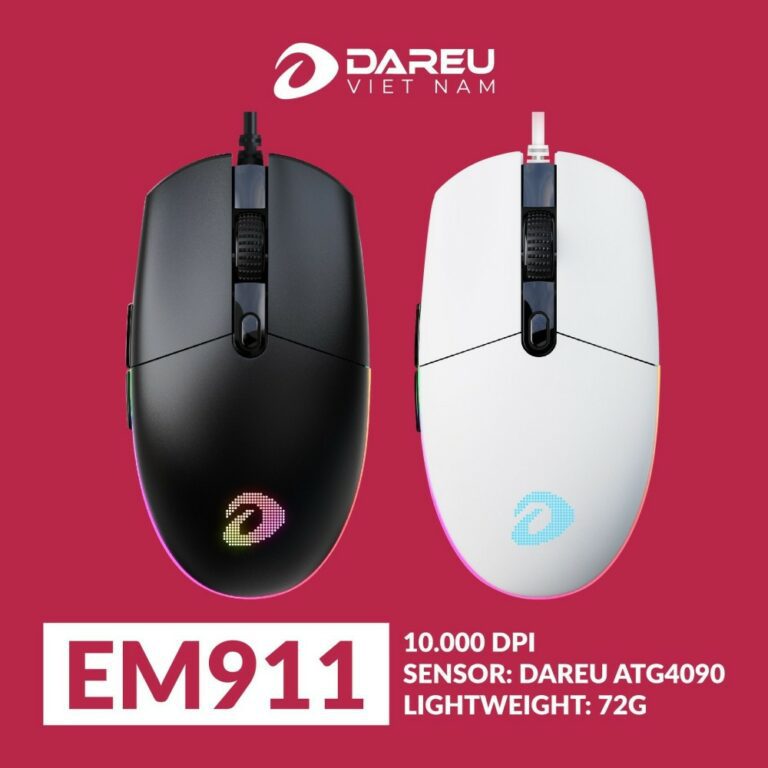 Chuột Gaming DAREU EM911 – Tặng bàn di chuột (RGB, DareU BRAVO sensor ...